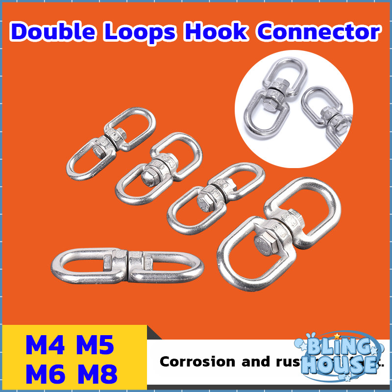 Bling M4 M5 M6 M8 Stainless Steel Swivel Double Loops Hook Connector ...