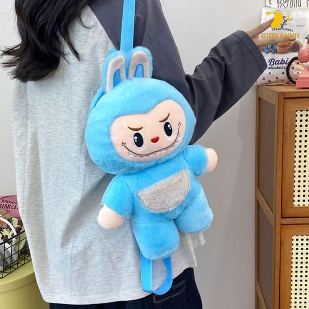 GIOVANNI1 Labubu Student Bag, Soft Fluffy Plush Backpack, Kawaii Lovely ...