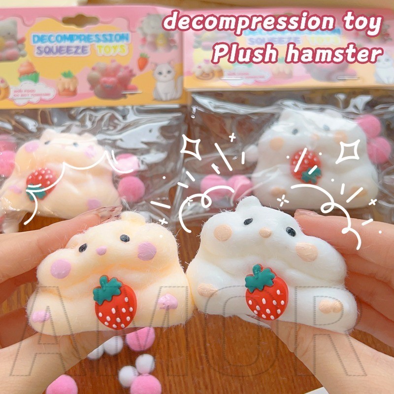 Furry Hamster Squeezing Toy - For Kids Adult Decompression Toys ...