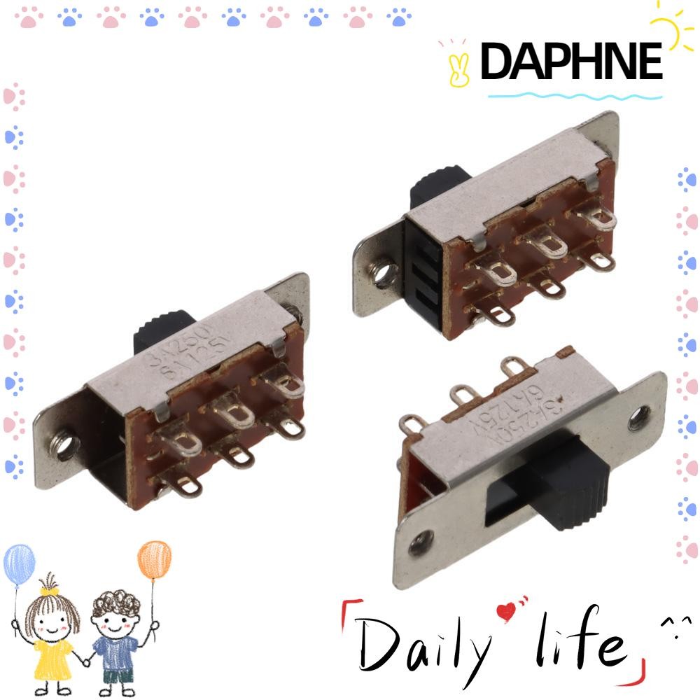 DAPHNE 5pcs Micro Mini Toggle Switch, Panel Mount 6A/125V 3A/250V AC ...
