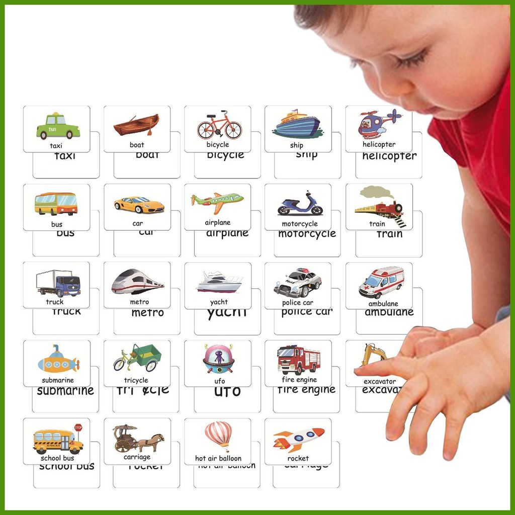 Vocabulary Word Cards 24 Sheets Primary Reading Words Flash Cards ...