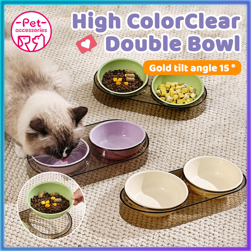 Pet 2 in 1 Bowl Cat Neck Protection Bowl Pet Feeder Drinking Bowl ...