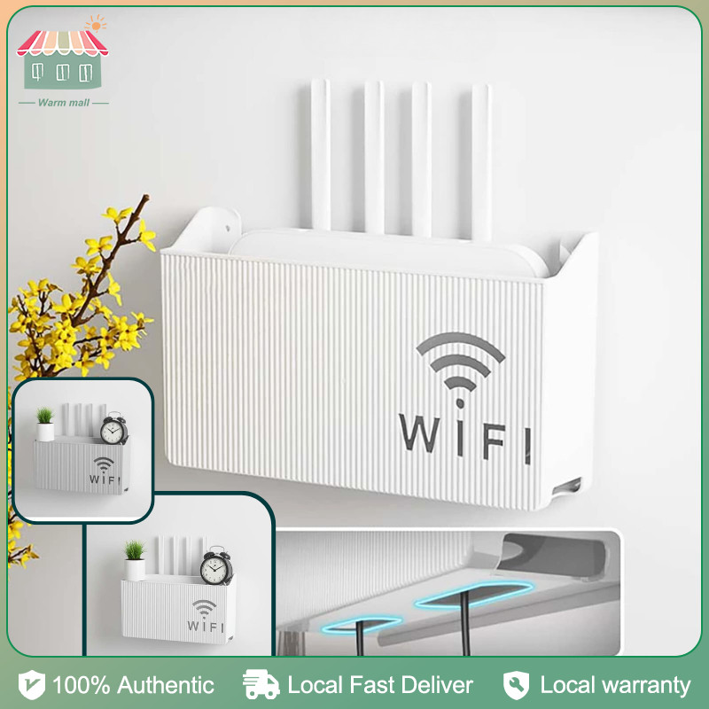 Wifi Shelf Set-top Box Rack TV Router Bracket Storage Box Wall ...