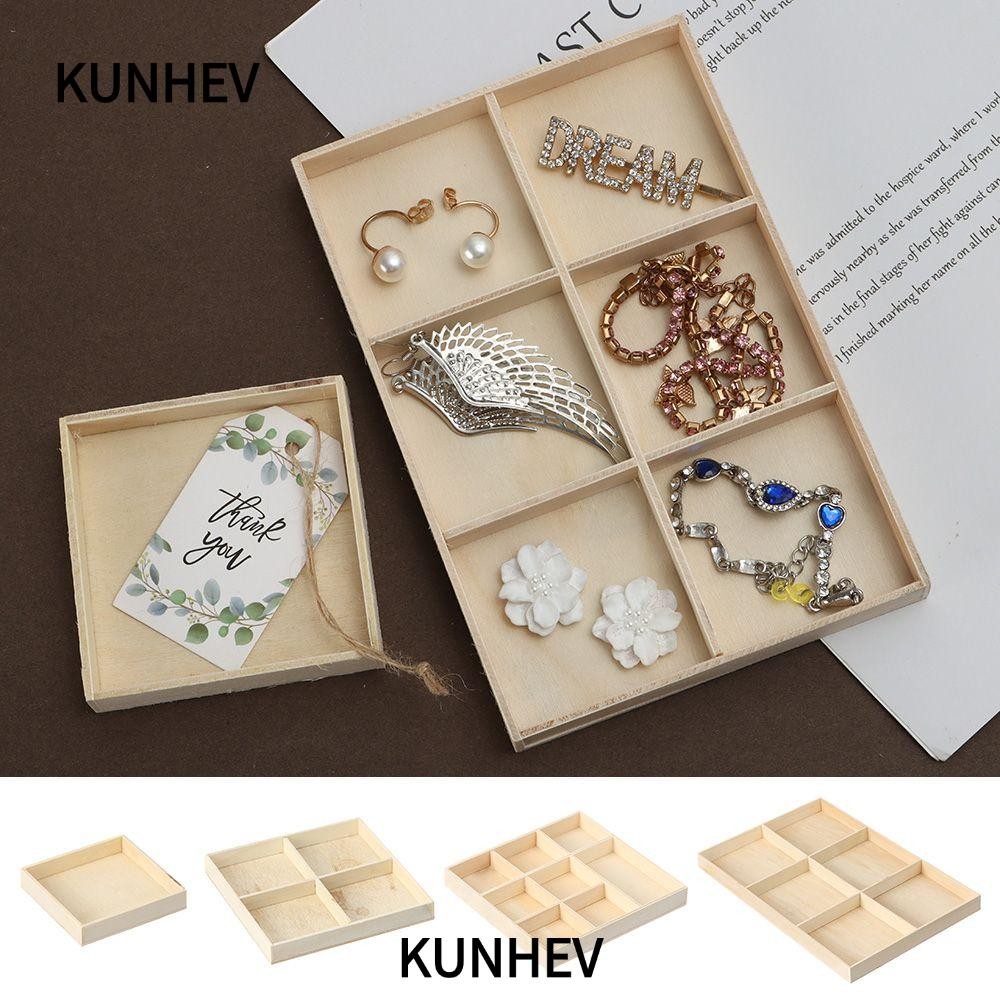 KUNHEV Storage Wooden Box Multi Grid Plant Pot Stand Divided Drawer ...