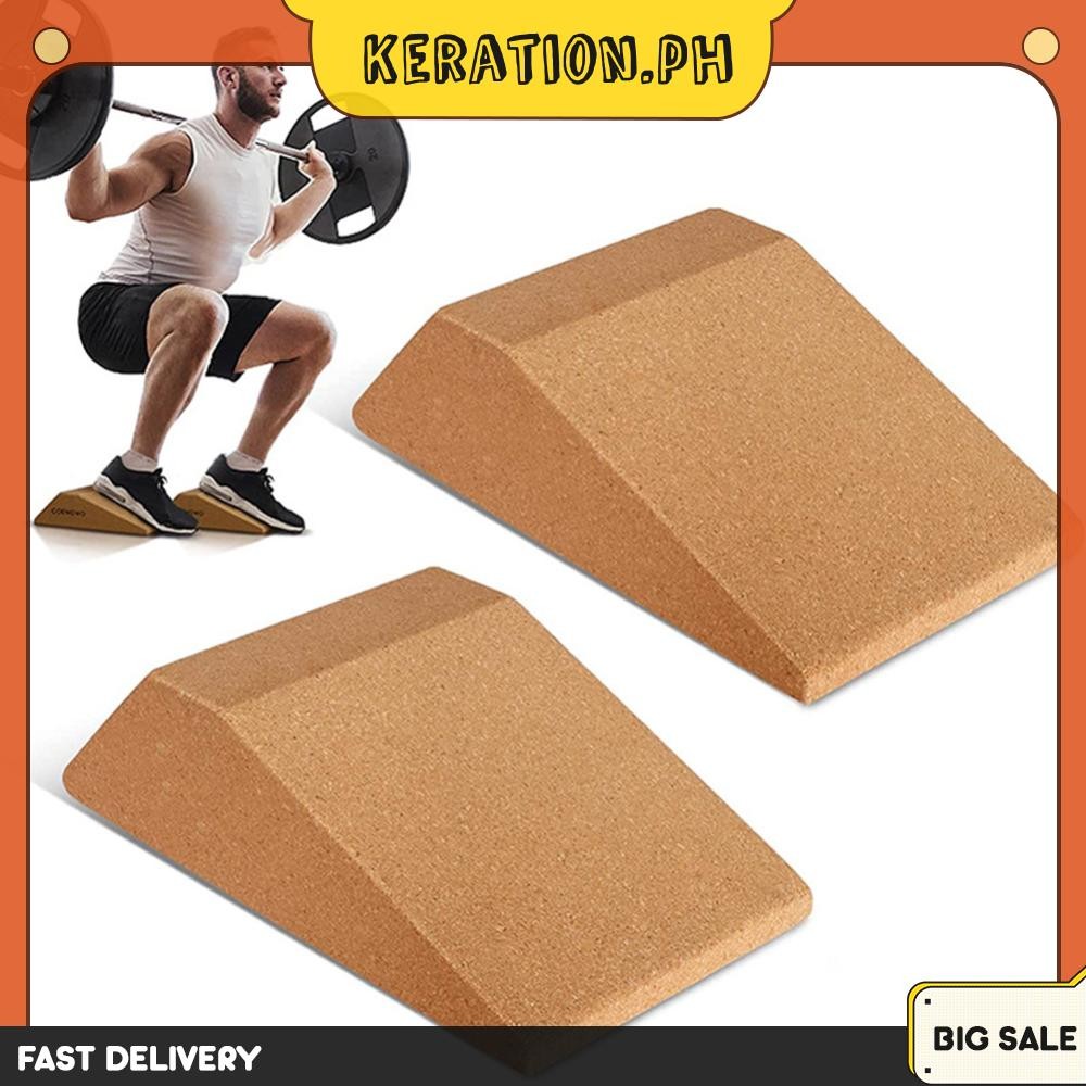 2Pcs Yoga Wedge Blocks Ankle and Calf Stretching Block Corkwood for for ...