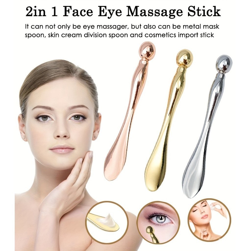 2pcs metal eye cream applicator, female facial roller massager tool ...