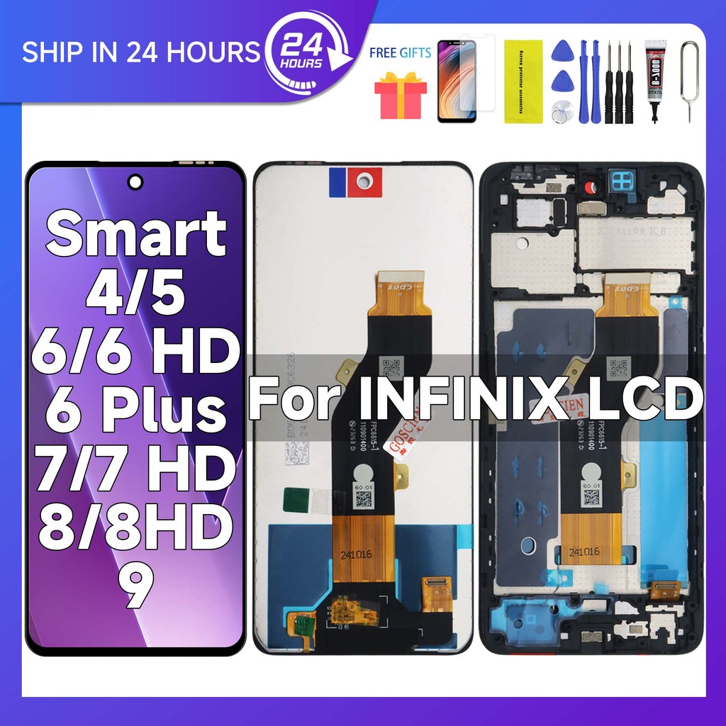 LCD For Infinix Smart 9 8 7 6 HD X6515 X6525 X6512 LCD for Smart 6 Plus ...