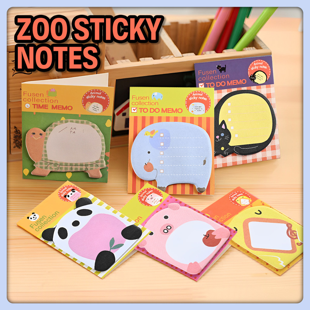 20 sheets cute stickers Note Cartoon Tearable Time Record Memo Student ...