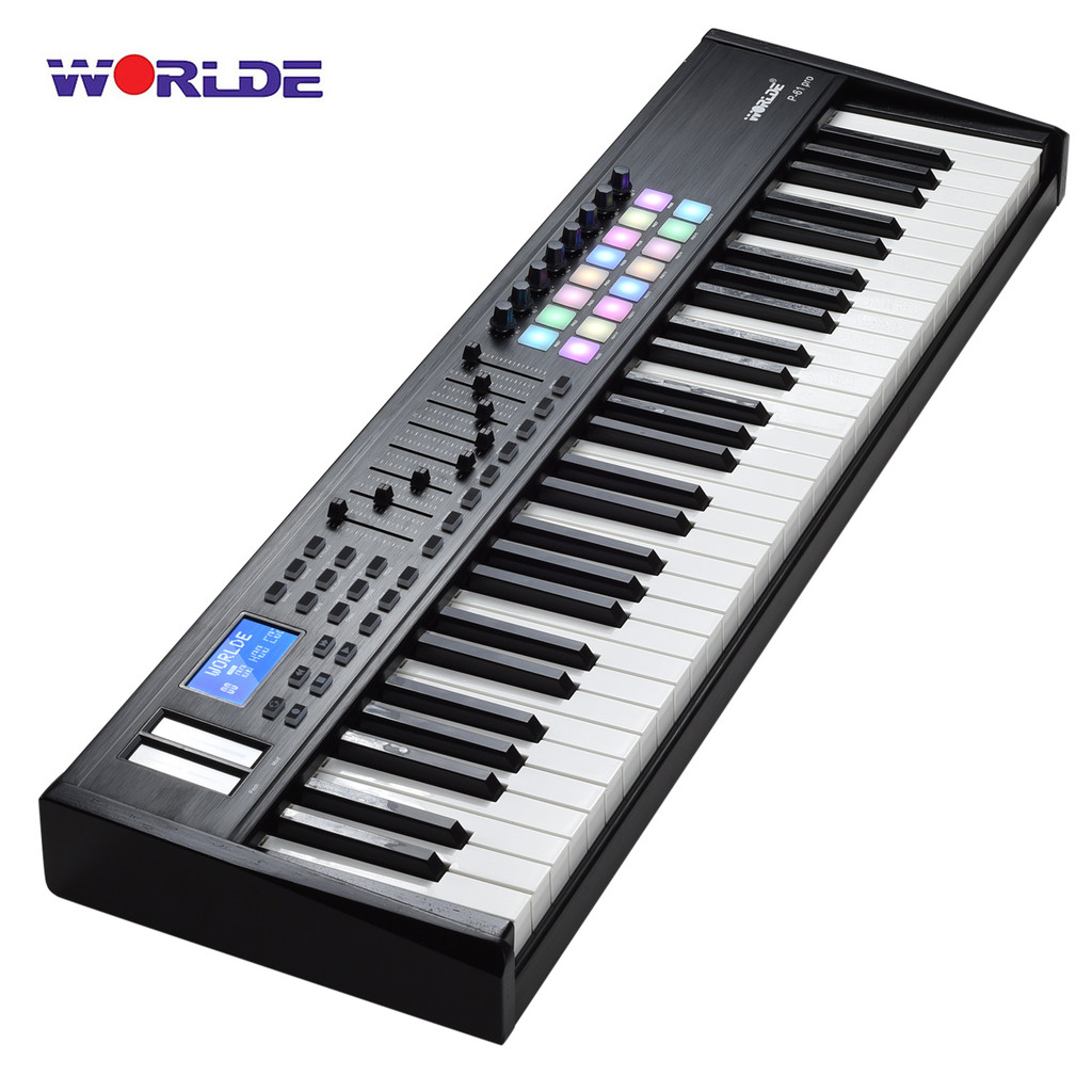 WORLDE Midi Lcd Pro 61-key Usb Midi 16 Pads With 61 Sliders Music 61 16 ...