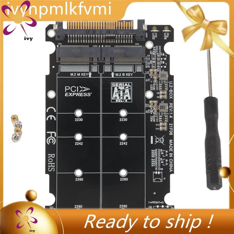 [Ivym] 2 in 1 M.2 NVMe SATA U2PCB M.2 NVME SSD Key M Key B SSD to U.2 SFF-8639 Adapter PCIe M2 ...