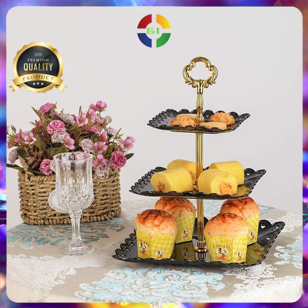 (GI) Aesthetic 3-Tier Dessert Snack Cake Pan Rack | Shopee Philippines