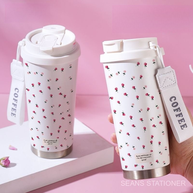 Full Screen Rose Letter Campus Coffee Cup Good-looking Stainless ...