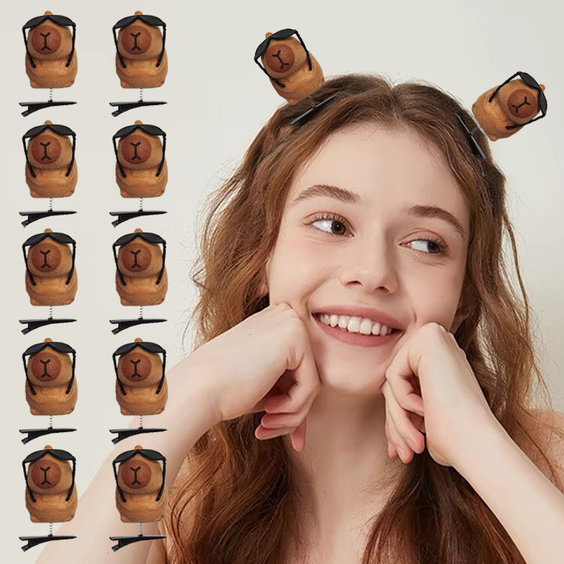 10pcs Cartoon Fun Capybara Hair Clip 3d Three-dimensional Little ...