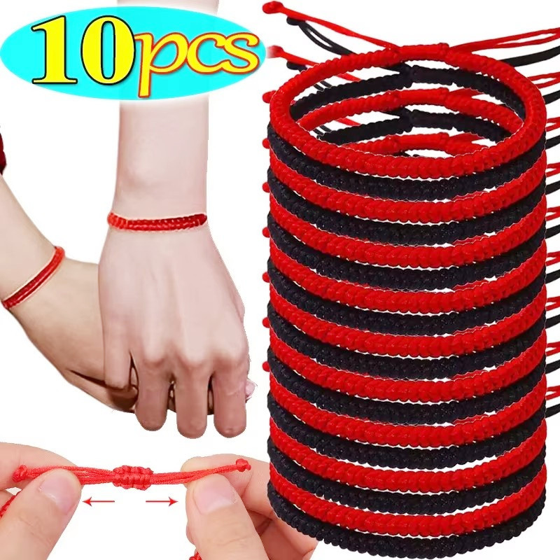 10Pcs Tibetan Thread Buddhist Adjustable Bracelet for Women Men ...