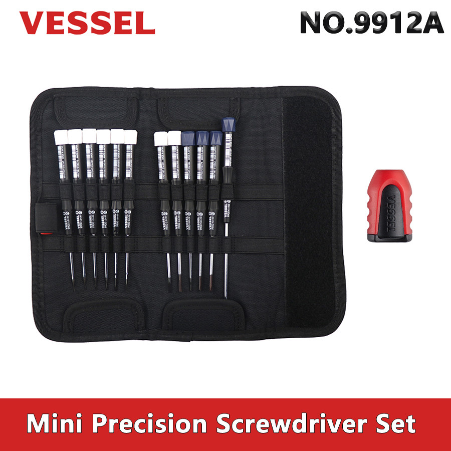 VESSEL 12Pcs Mini Precision Screwdriver Set for Phillips and Slotted ...