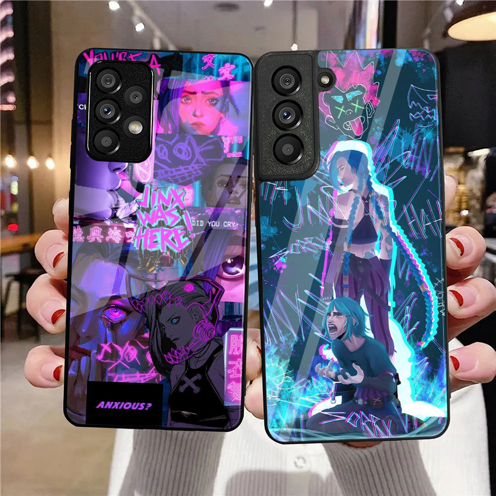 Arcane Jinx 02 Tempered Glass Phone Case For Samsung Galaxy A10 A14 A16 ...