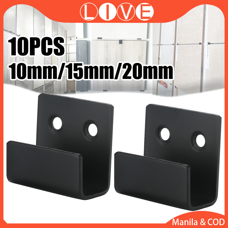 10Pcs 10/15/20mm Tile Bracket Wall Mount Black Ceramic Tile Billboard ...