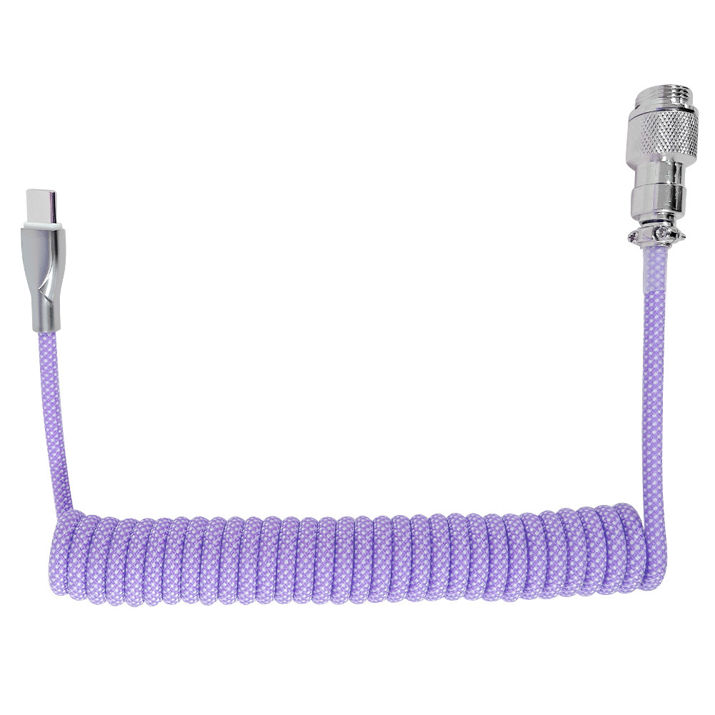 2 in 1 Spiral Coiled Wire Mechanical Keyboard Aviator Connector USB-C ...