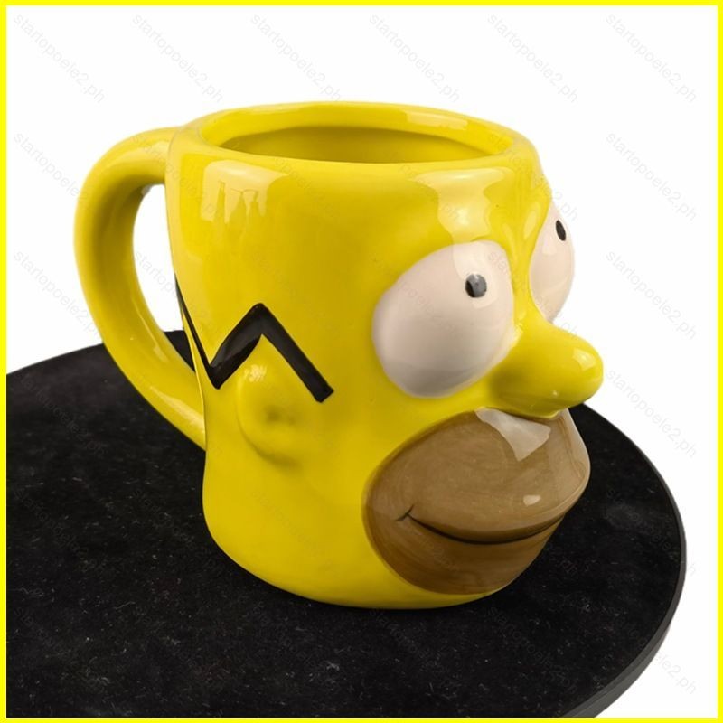 ST2 Cartoon The Simpsons Yellow Ceramic Mug 3D Stereo Cup Personalized ...