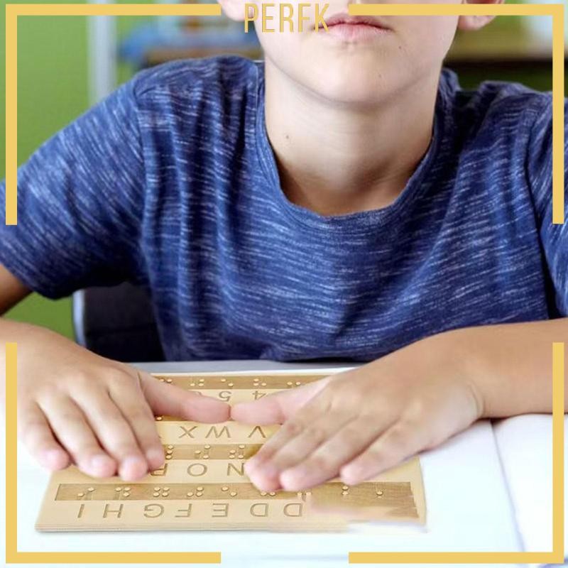 [Perfk] Braille Alphabet Board Teaching Aid Lightweight Braille English ...