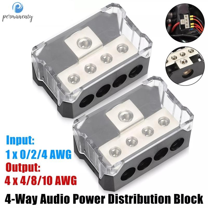 Permanenty 2Pcs 4 Way Power Distribution Block Zinc Alloy Power Ground ...