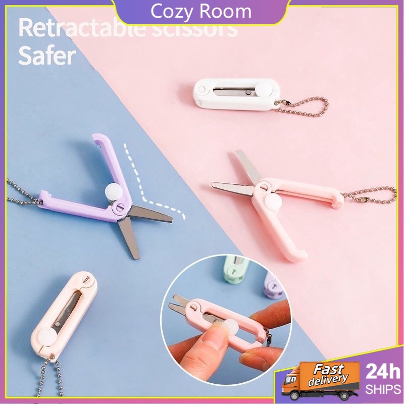Portable Mini Scissors Retractable Folding Cutter Multifunctional Safer ...