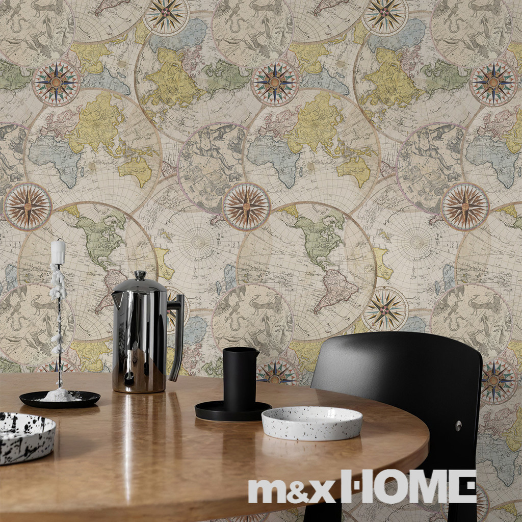 World Map Wallpaper with Adhesive Backing, Peel and Stick Wallpaper ...