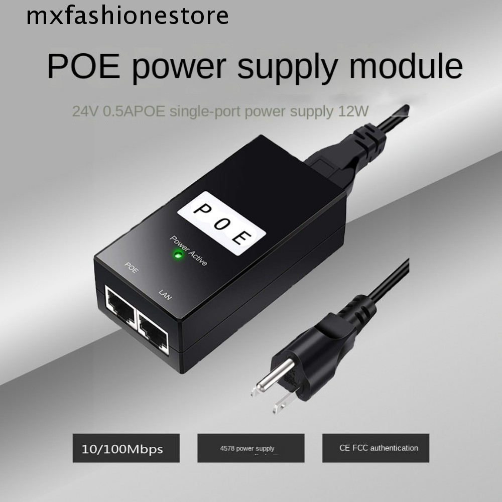 MXFASHIONE POE Power Injector, 24V/48V 0.5A 100Mbps POE Power Supply ...
