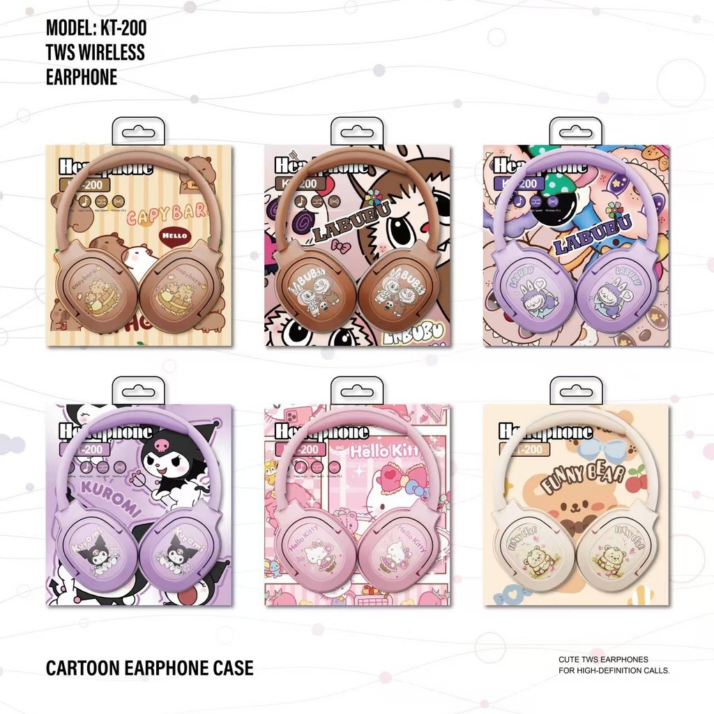 Labubu Headset Wireless Bluetooth Headset Cute Cartoon Pattern Headset ...