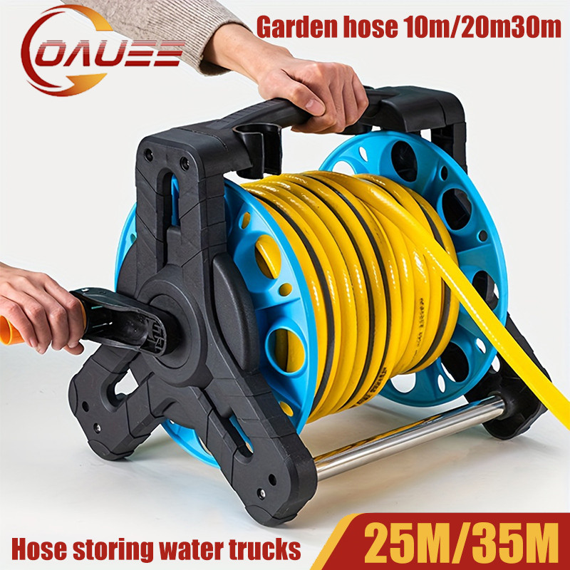 Plastic garden hose reel cart 25m/35m, free standing for watering and ...