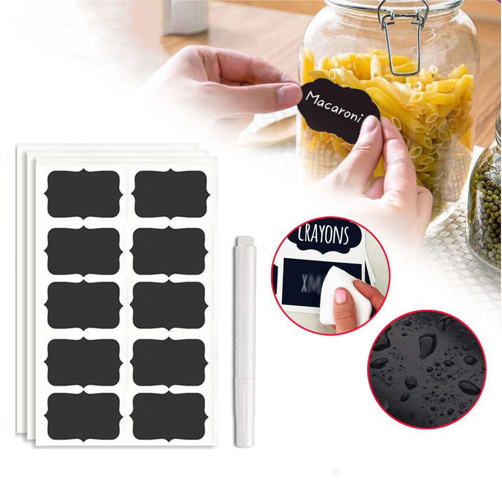 Erasable Chalkboard Labels Waterproof Sticker Craft Kitchen Blackboard ...