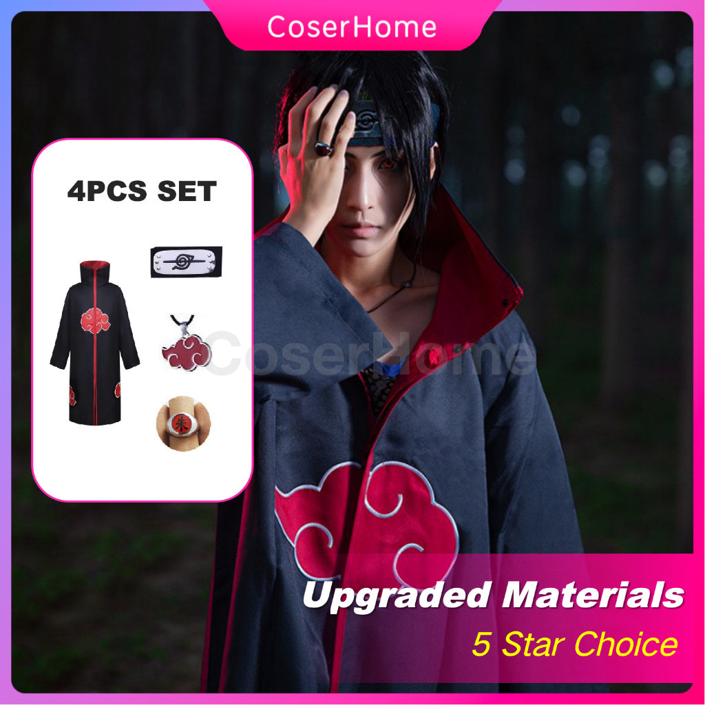 Akatsuki Cloak for Kids Adult Naruto Jacket Men Cosplay Akatsuki Jacket ...