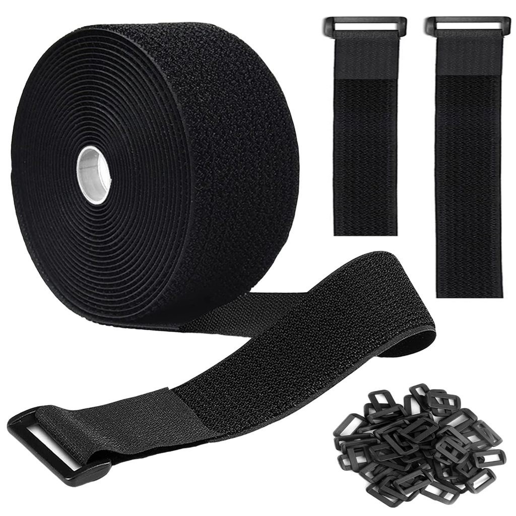Hook and loop integrated nylon Velcro zip tie buckle square buckle ...