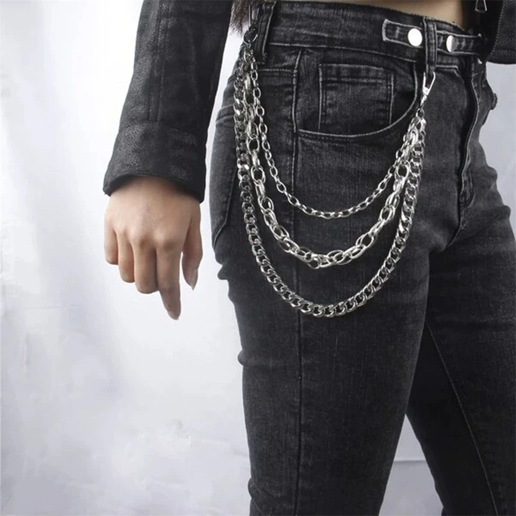 Vintage Layered Chains for Men Women Hip-hop Thick Punk Pants Chain ...