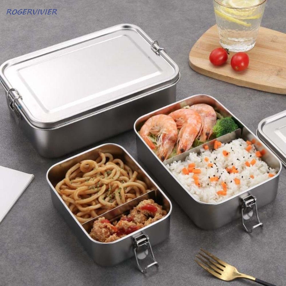 ROGERVIVIER 304 Stainless Steel Lunch Box, Rectangular Removable ...