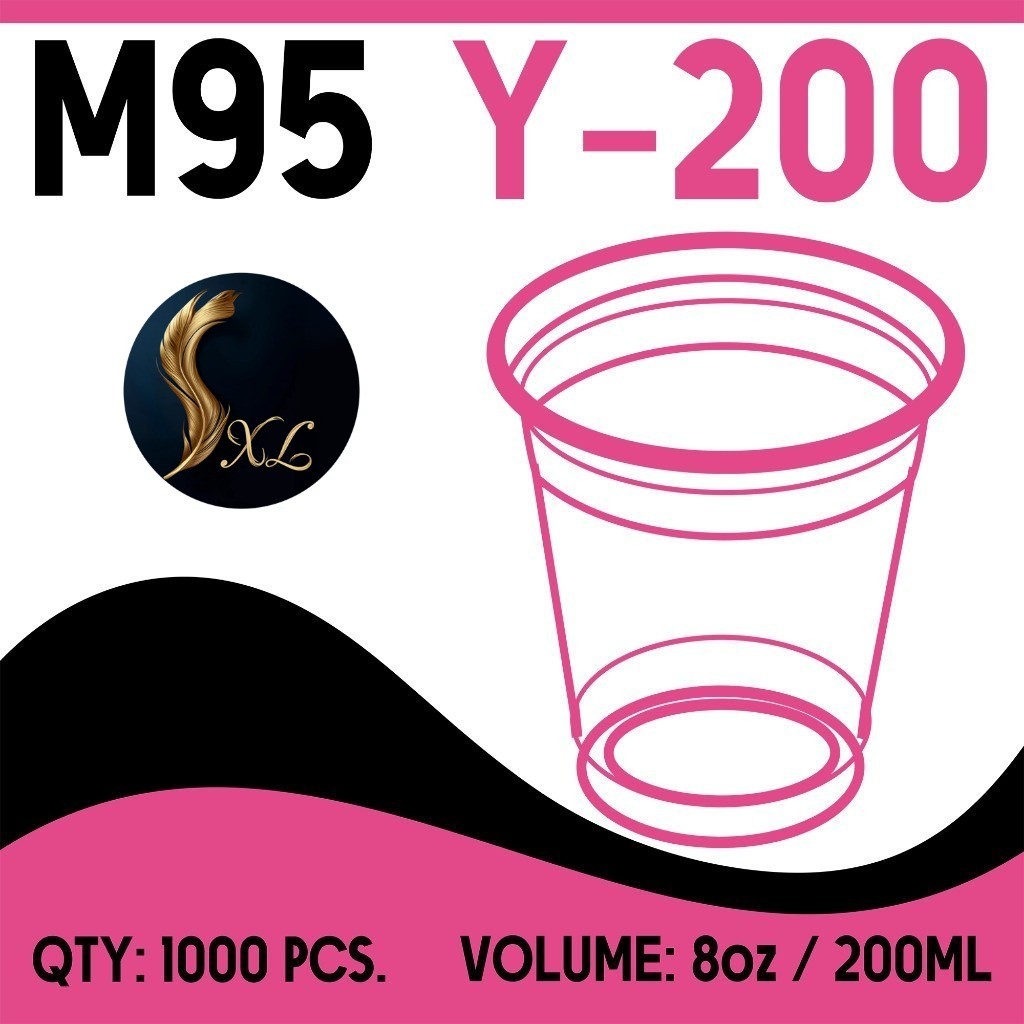 SXL'' NEW 1 Box 8oz Y-CUP PP Plastic Clear 95mm Iced Coffee Milktea Cup ...