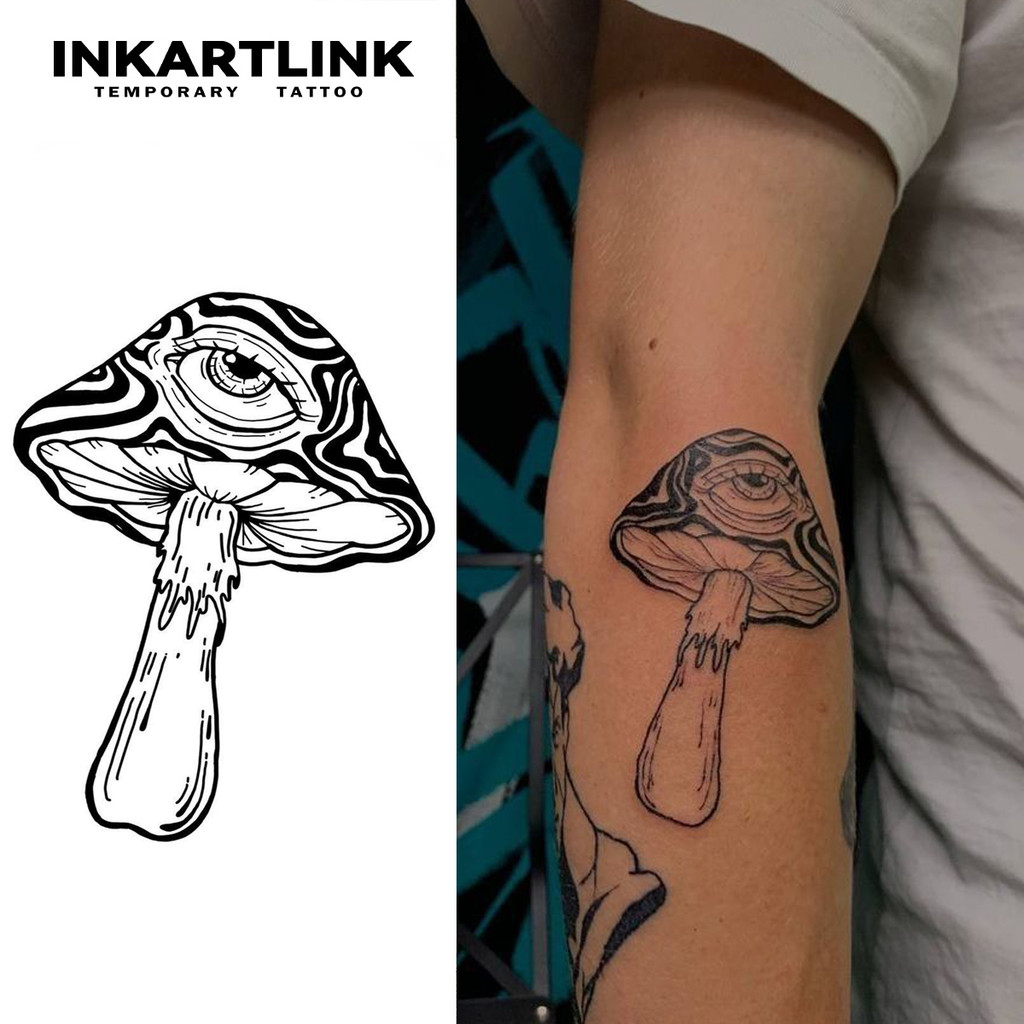 Trippy cool mushroom temporary tattoo stickers, waterproof long-lasting ...