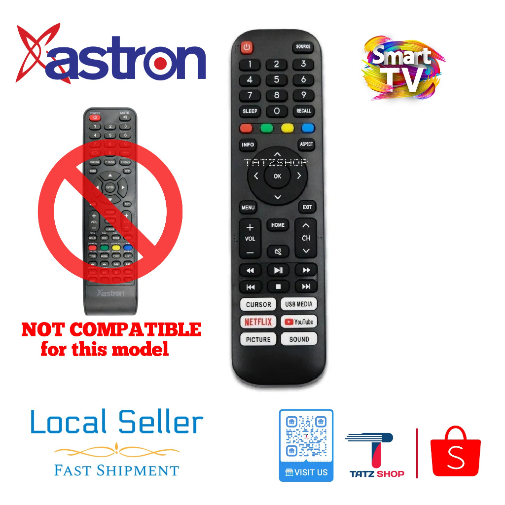 Astron Smart TV Remote Control for New Version Universal Astron Remote ...