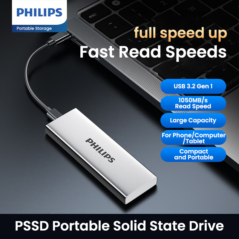 PHILIPS PSSD Portable Solid-State Drive Mobile Solid State Drive 1t ...