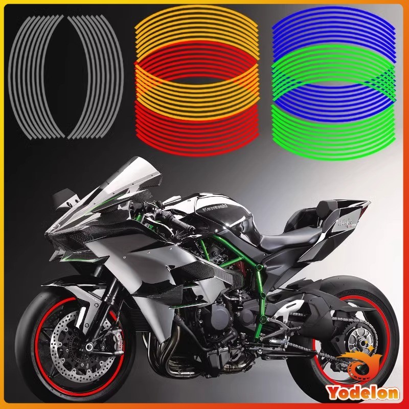 YOD 18 Inch Wheel Motorcycle Wheel Sticker Reflective Decals Rim Tape ...