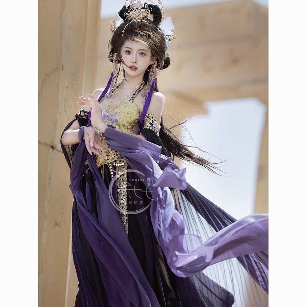 Hanfu Female Priestess 2024 Original Exotic Travel Photography Dunhuang ...