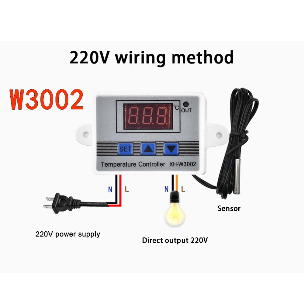 W3002 Thermostat Incubator 220V Led Digital Thermoregulator Thermostat Temperature Controller ...