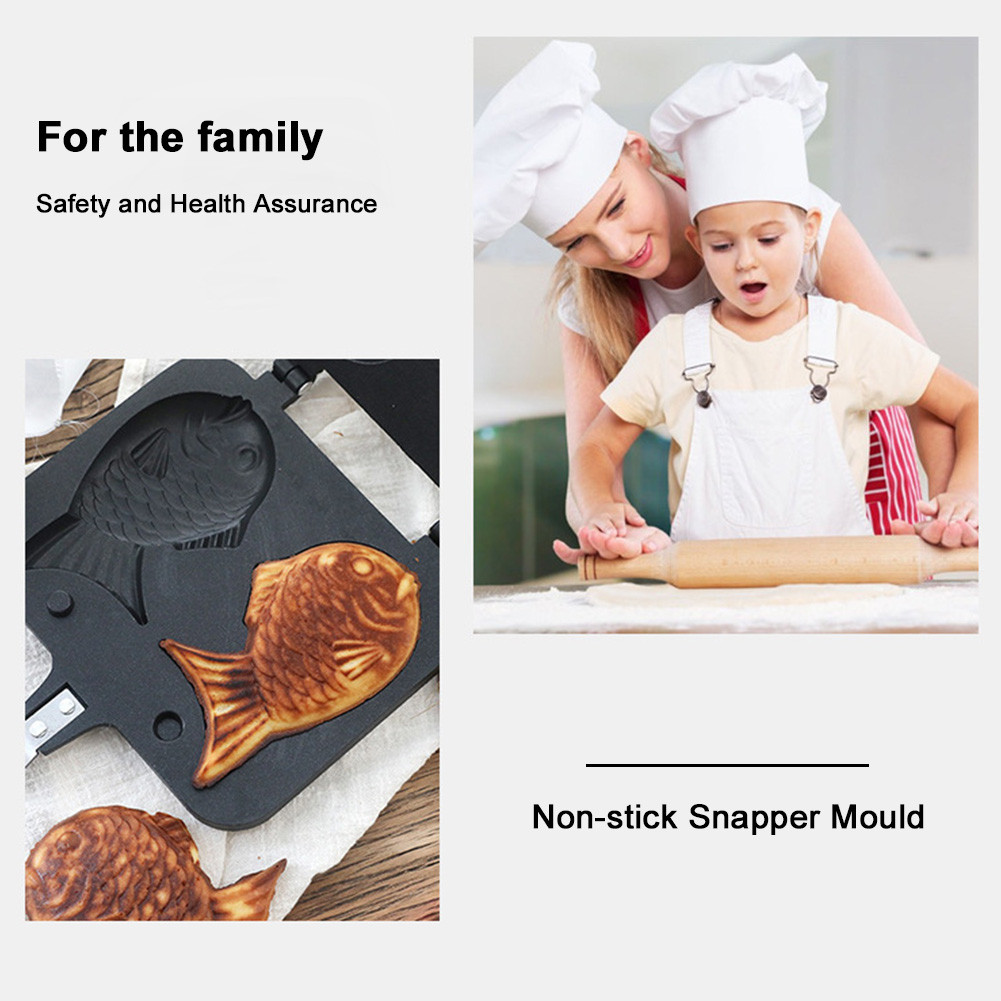 Double Fish Shaped Taiyaki Dessert Waffle Cake Maker Pan Aluminum Alloy ...