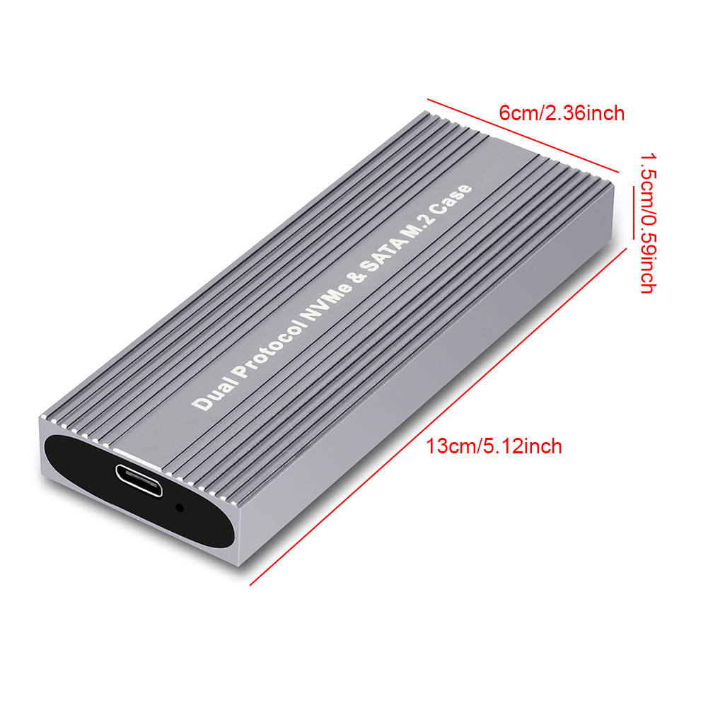USB3.2 To M.2 NVME Hard Drive Enclosure 10Gbps PCIe 6Gbps SATA External ...