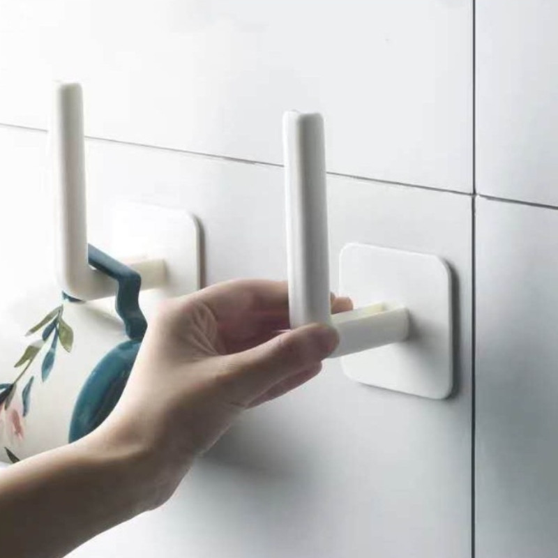 Kitchen Self-adhesive Hook Accessories Paper Roll Holder Rack Towel ...