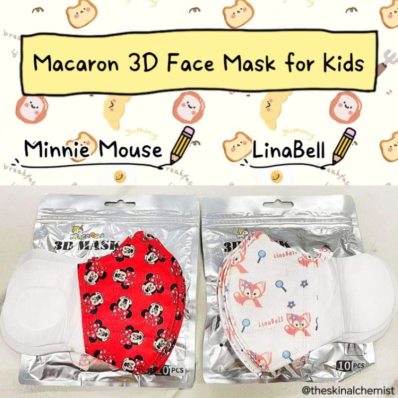 MACARON 3D Yayamanin Thick Disposable Face Mask for Baby Kids 10 PCS ...