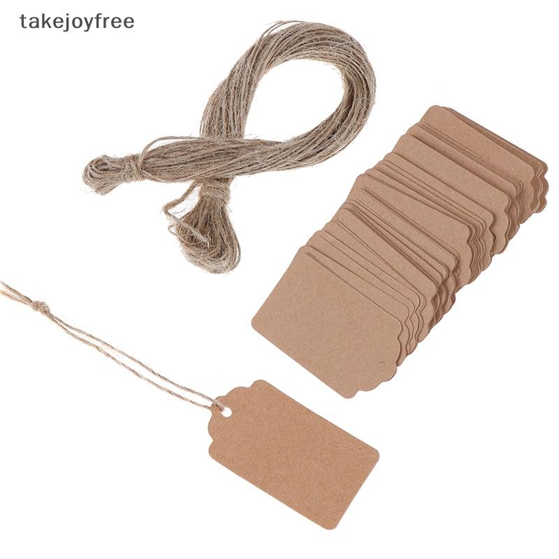 [takejoyfree] 100Pcs Blank Kraft Jewelry Price Label String Price Tags ...