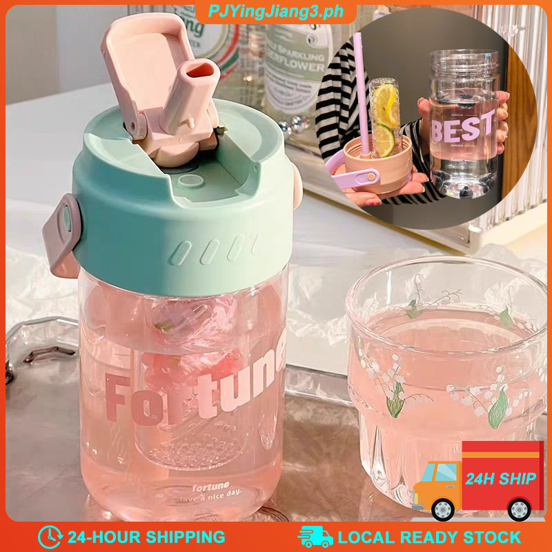 600ml 800ml Cute Student Water Bottle Straw Cup with Handle Portable ...