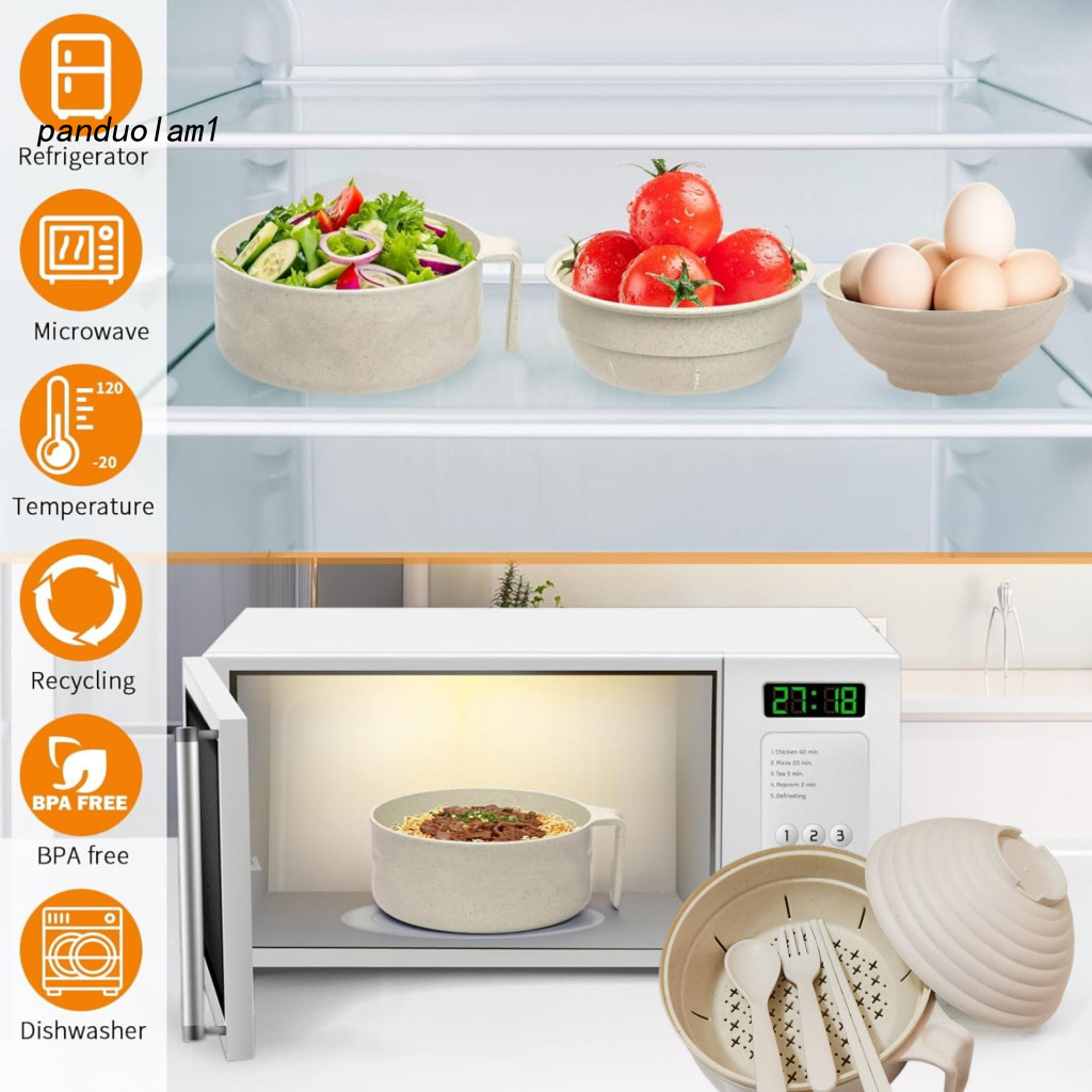 PANDU Microwave Safe Ramen Bowl Portable Ramen Container Fast Ramen ...