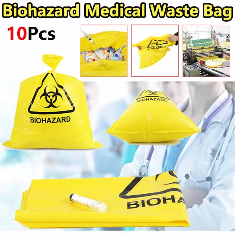 Biohazard Medical Waste Bags 10pcs Autoclavable Disposal Thicken ...